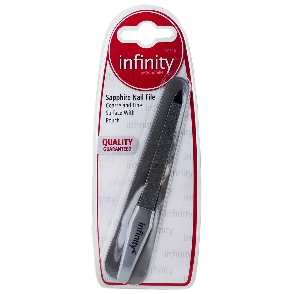 Infinity Sapphire Metal Nail File - Dual-Sided Precision with Pouch