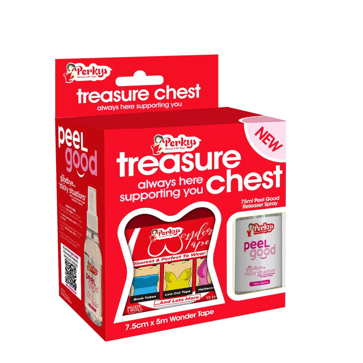 Perkys Treasure Chest Wonder Boob Tape Large & Peel Good Remover Set
