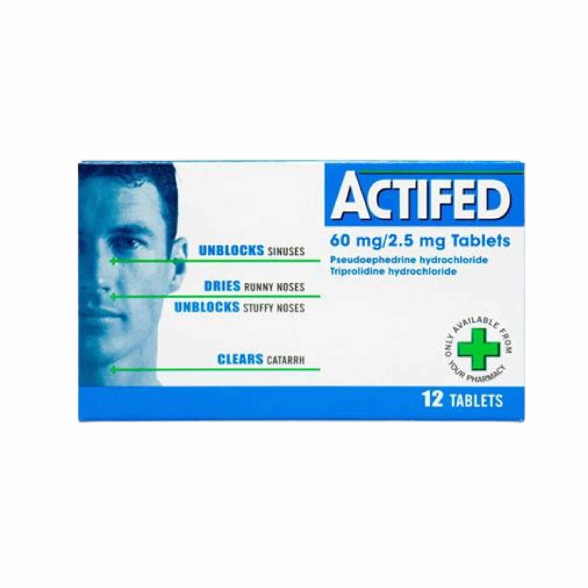 Actifed Nasal Congestion 12 Tablets 12 | BallybrackMedicalHall - Ireland