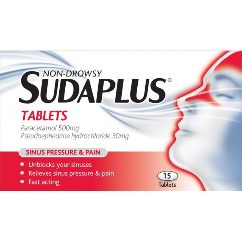 Sudaplus Non-Drowsy Sinus Relief Tablets | Ballybrack Medical Hall